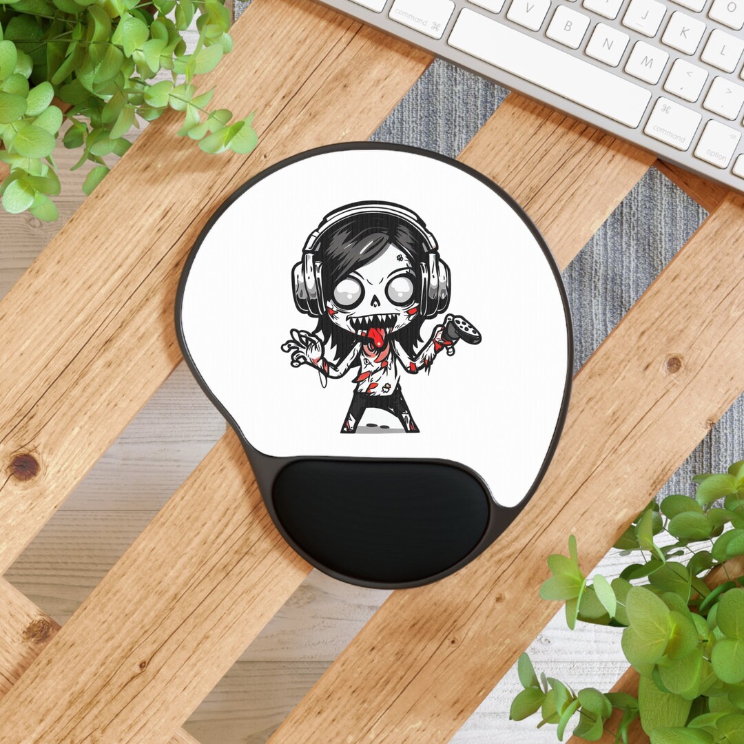 Zombie Gamer Girl Mouse Pad With Wrist Rest - Etsy