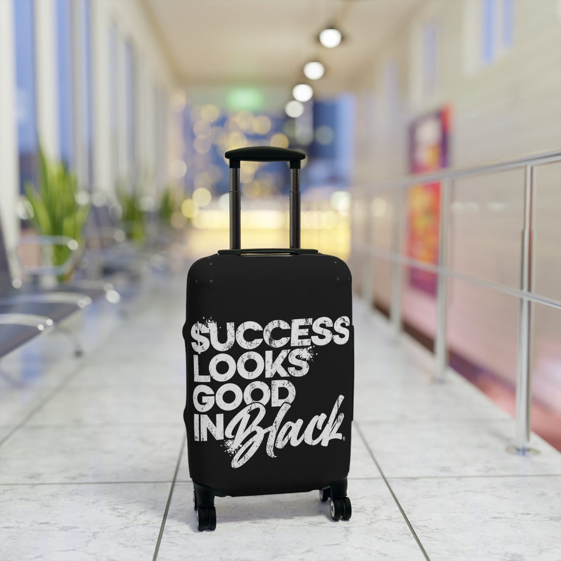 Success Looks Good in Black Luggage Cover - Etsy