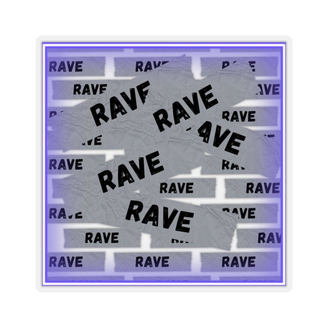 Neon Rave Party Sticker - Vibrant Decal for Music Lovers and Festival ...
