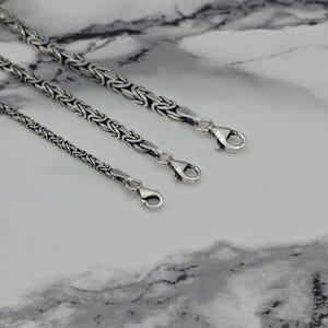 Silver King Chain Bracelet, Square King Chain Bracelet, 925 Silver ...