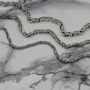 Silver King Chain Bracelet, Square King Chain Bracelet, 925 Silver ...