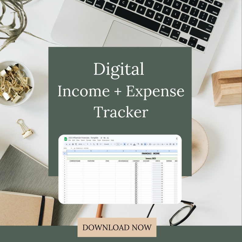 UGC & Influencer Income + Expense Tracker - Etsy