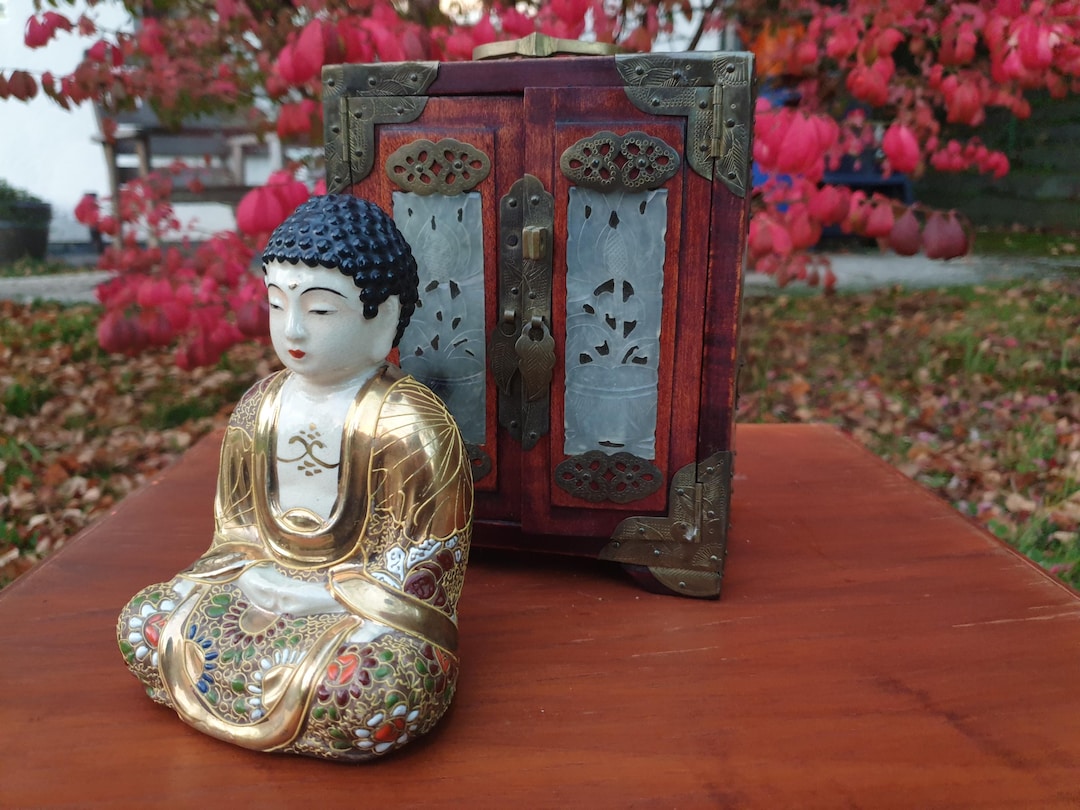 Satsuma Ware Buddha Statue - Meiji Period - Japan With Box - Etsy