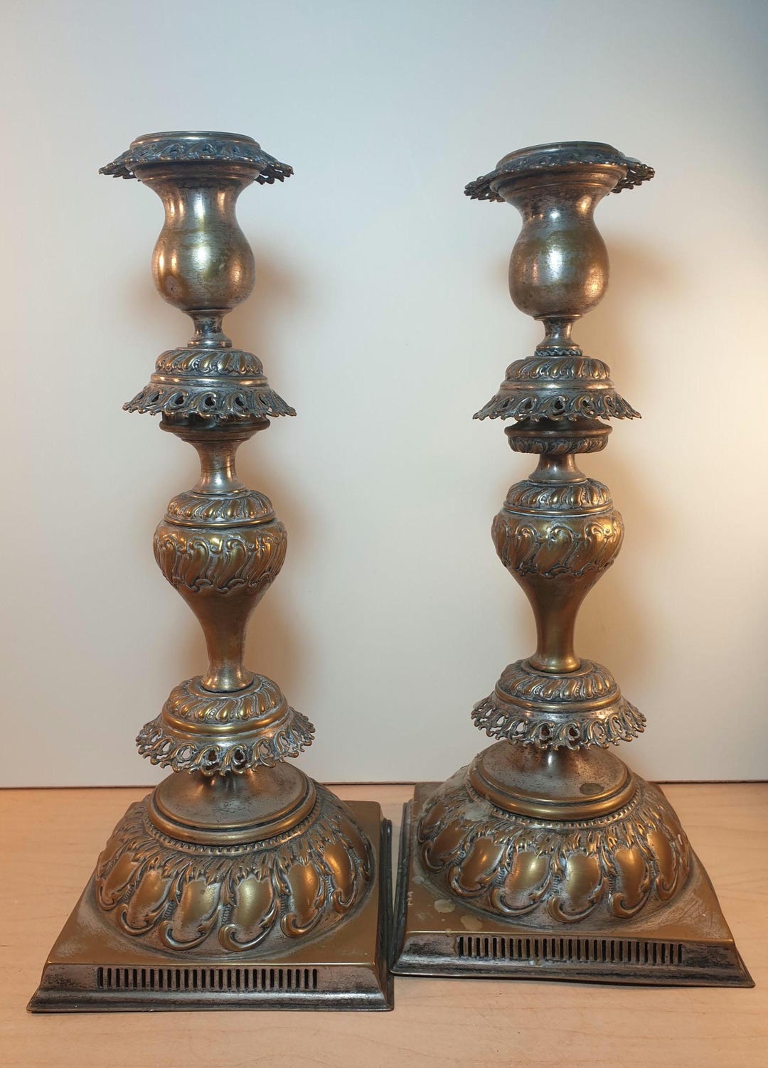 Rare Russian Candlestick From St. Petersburg 1900s A Pair of Silver ...