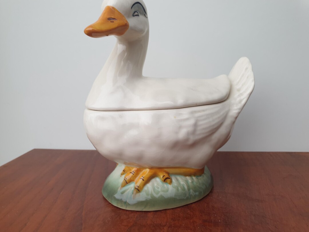 Ceramic Ganz - Duck Cookie Jar Vintage West German Pottery - Etsy