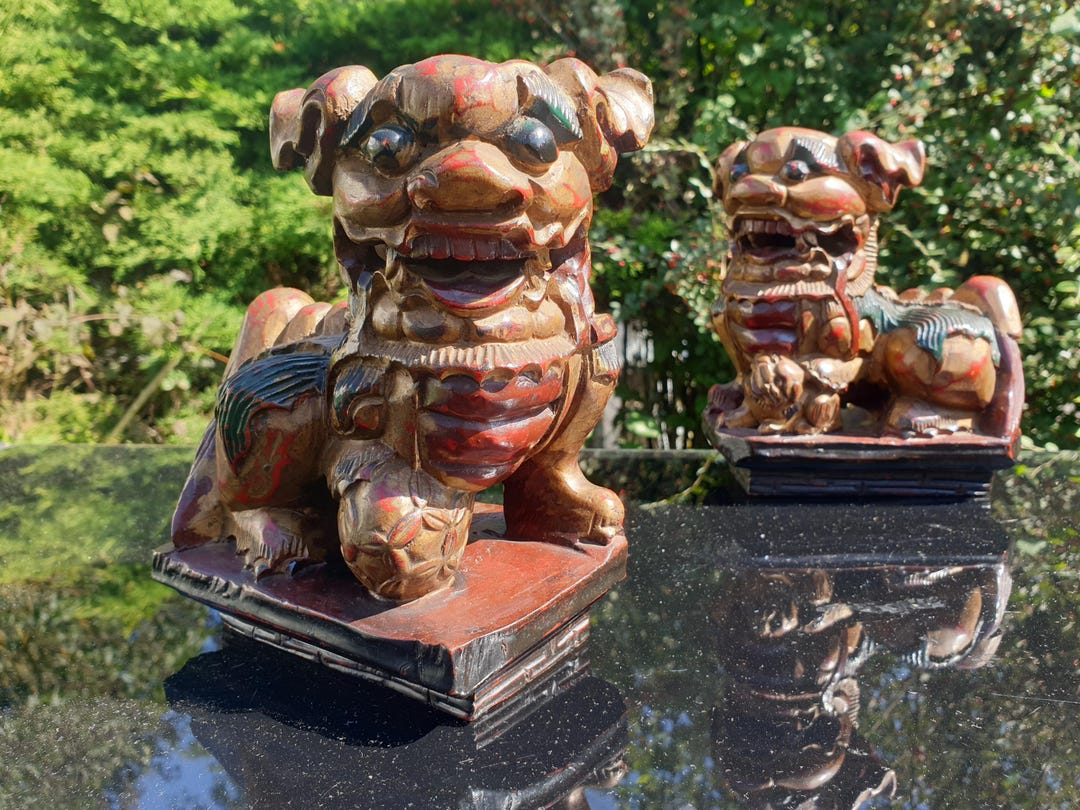 Asian Gatekeeper, Wooden Statue - Etsy