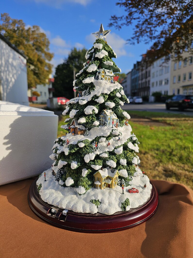 Thomas Kinkade Village Christmas Lighted Tree 2004 Bradford - Etsy