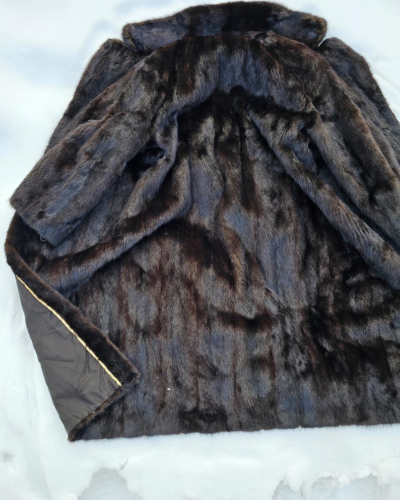 Mink Fur Coat, Mink Fur Jacket, Saga Mink Denmark Size M Long - Etsy