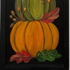 Hand Painted Harvest Pumpkin Stack Inset on Wood Frame - Etsy