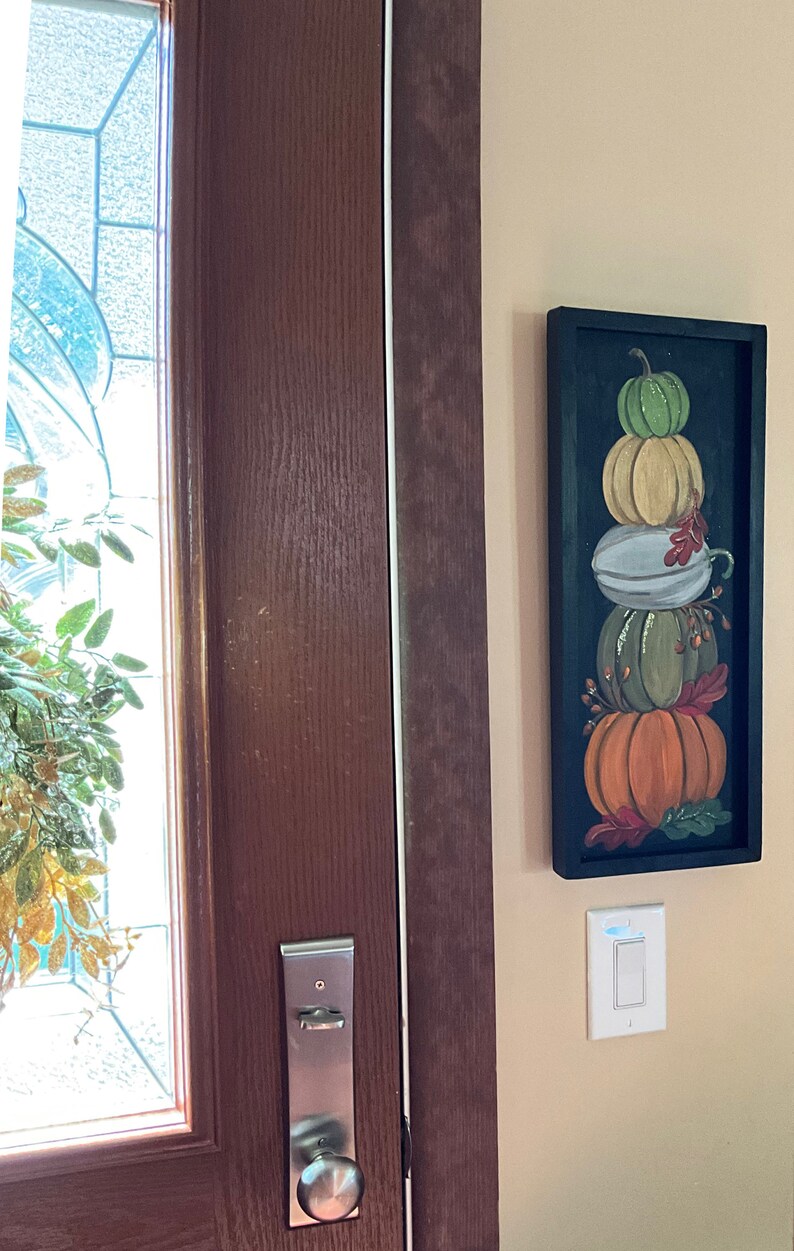 Hand Painted Harvest Pumpkin Stack Inset on Wood Frame - Etsy