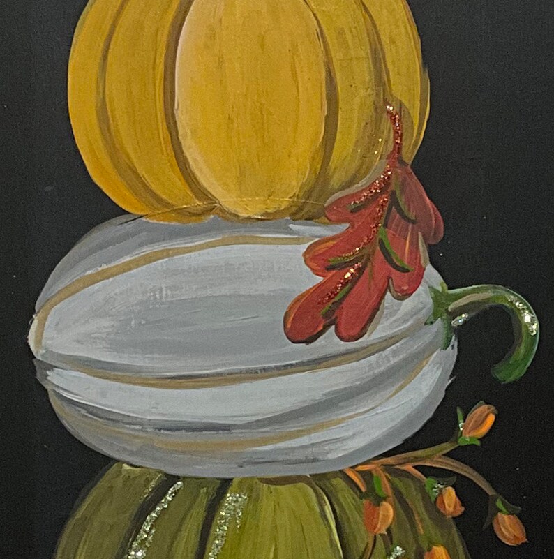Hand Painted Harvest Pumpkin Stack Inset on Wood Frame - Etsy