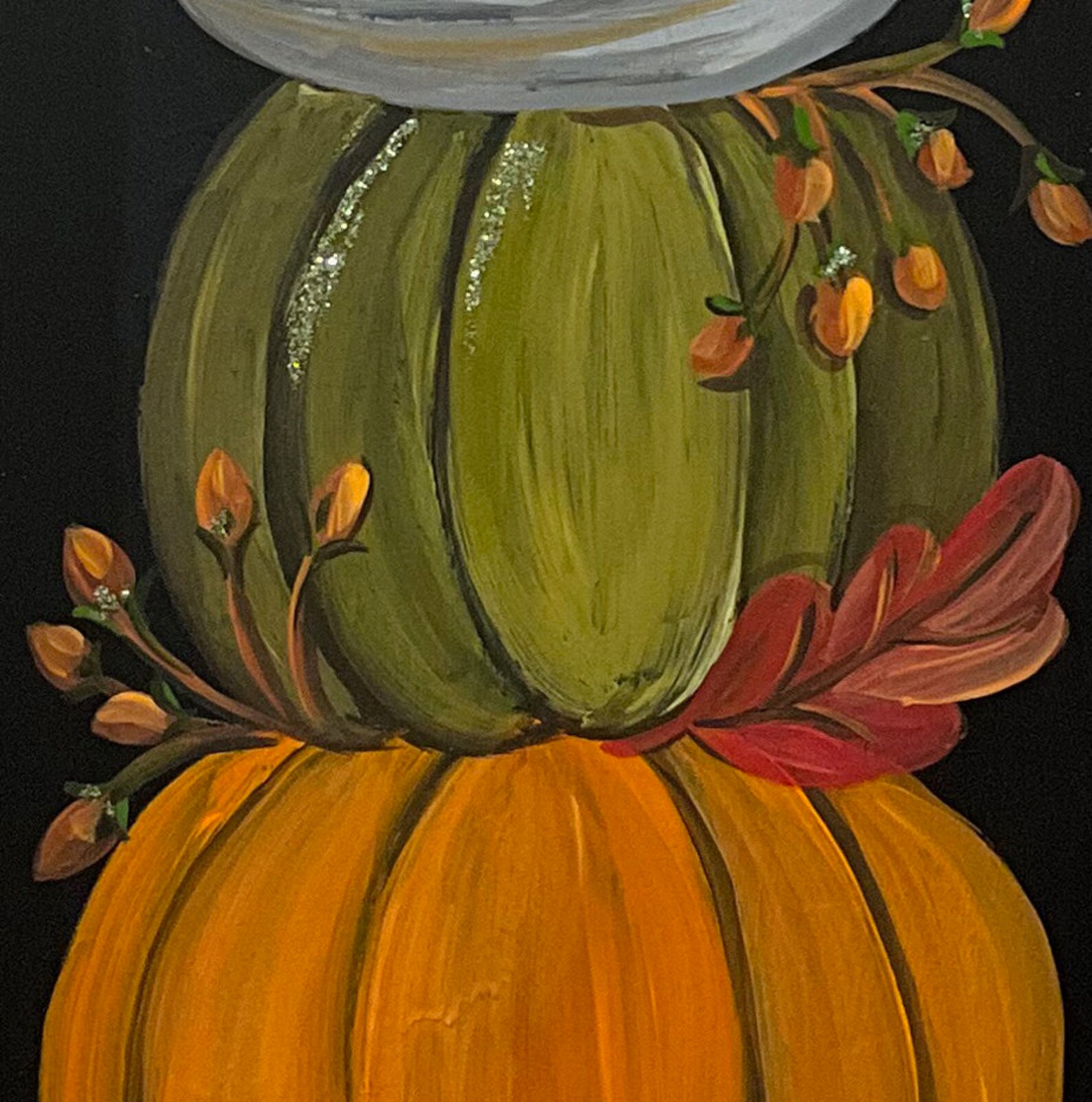 Hand Painted Harvest Pumpkin Stack Inset on Wood Frame - Etsy