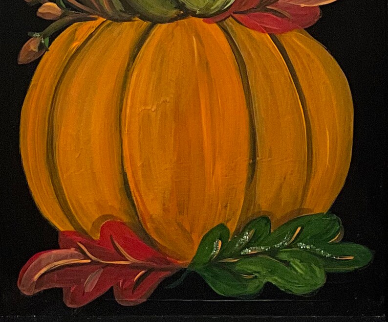 Hand Painted Harvest Pumpkin Stack Inset on Wood Frame - Etsy