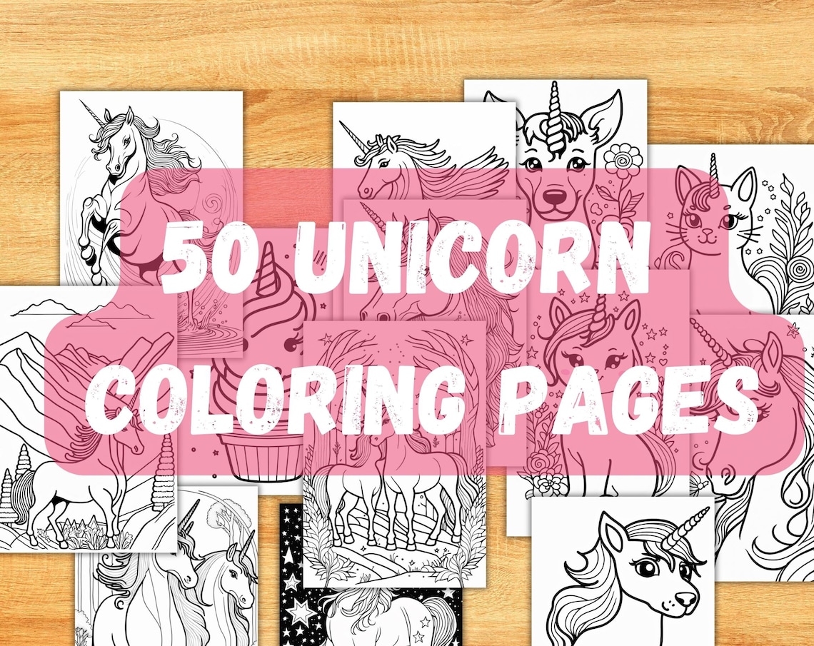 50 Unicorn Coloring Pages, Unicorn Coloring Books, Printable Coloring ...