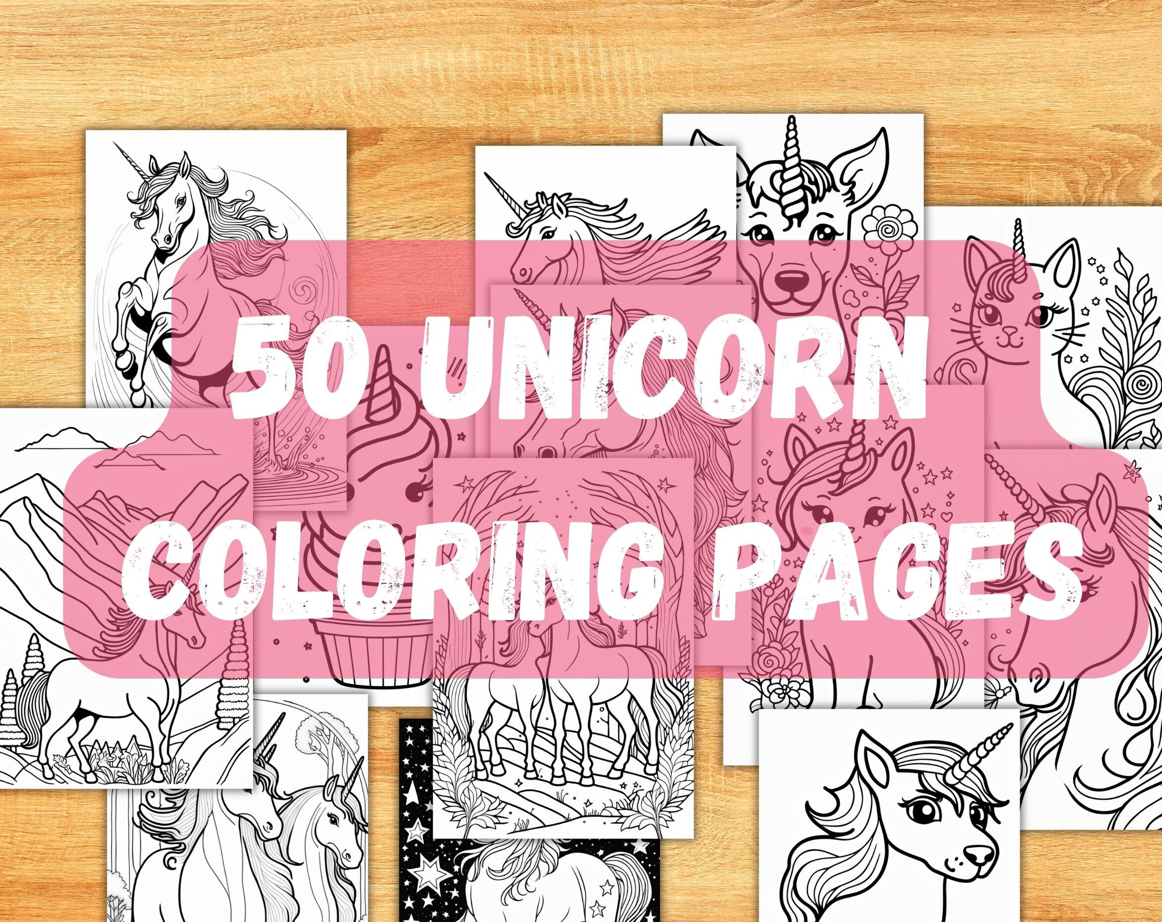50 Unicorn Coloring Pages, Unicorn Coloring Books, Printable Coloring ...
