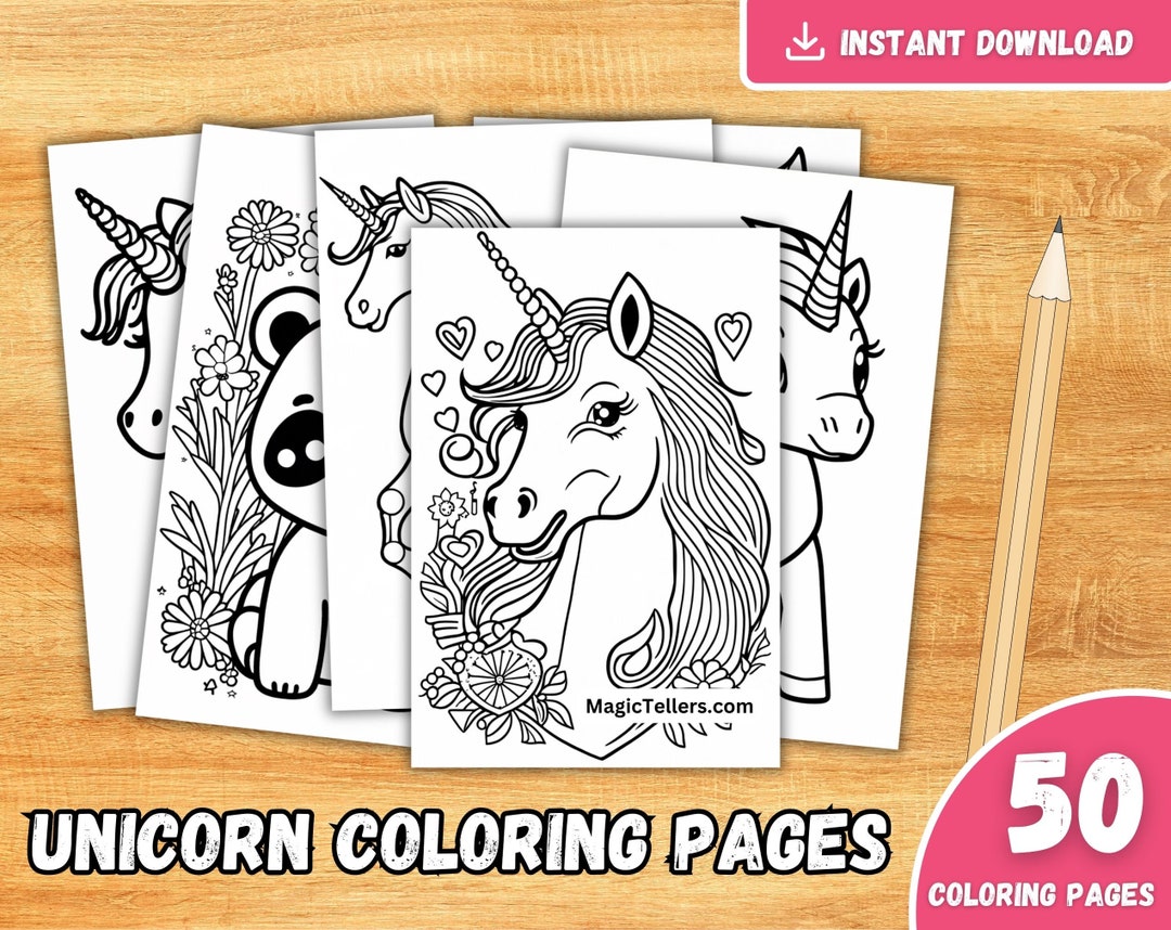 50 Unicorn Coloring Pages, Unicorn Coloring Books, Printable Coloring ...