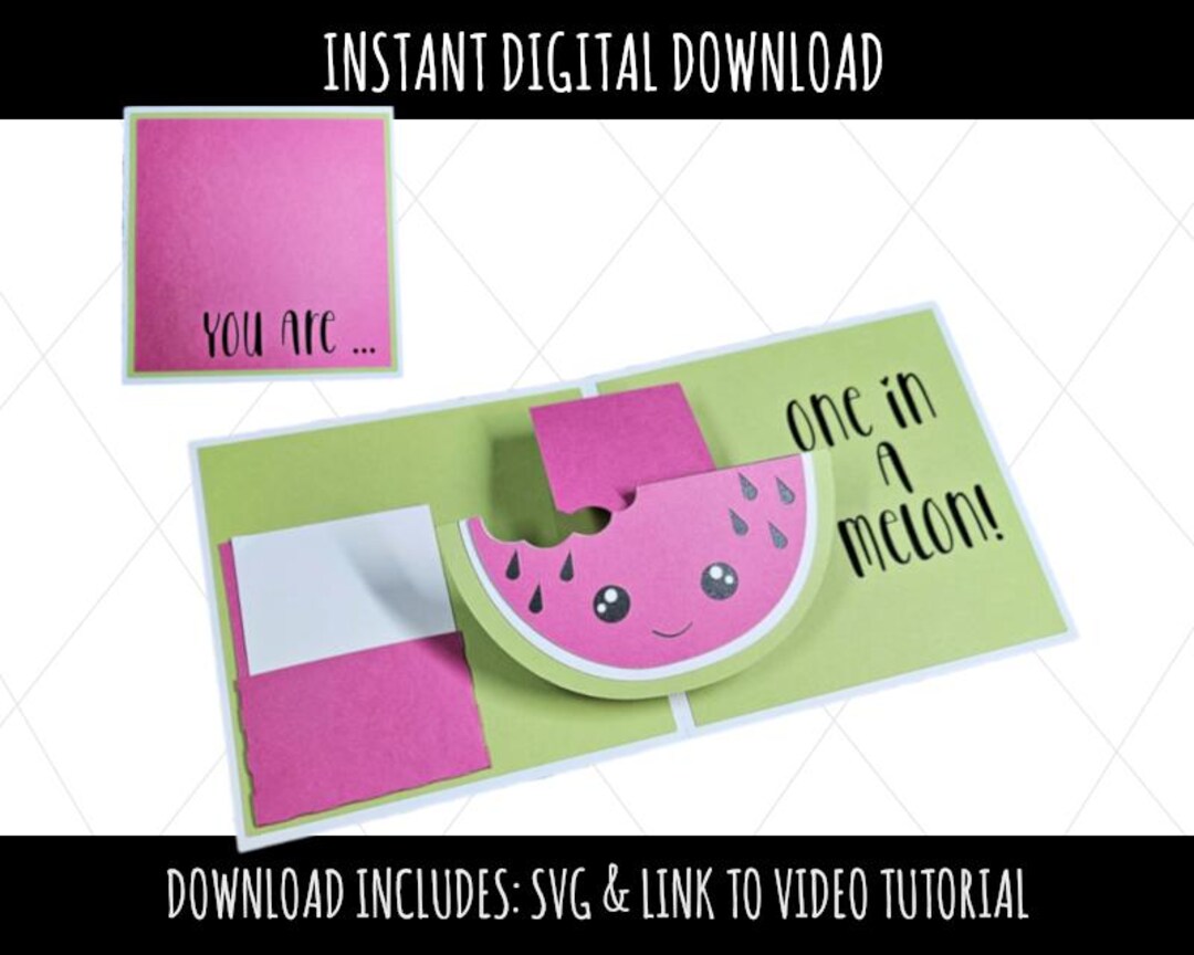 Watermelon Pop up Greeting Card | Digital Download | Pop up Card ...
