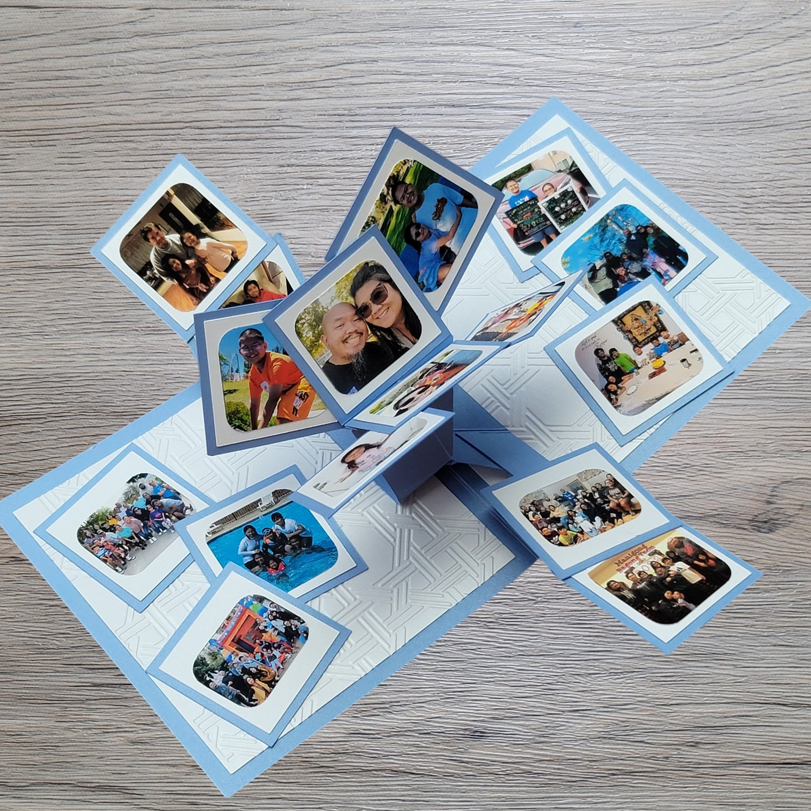 Photo Collage - Geometric - Personalized 16 Photo Pop up Card - Etsy