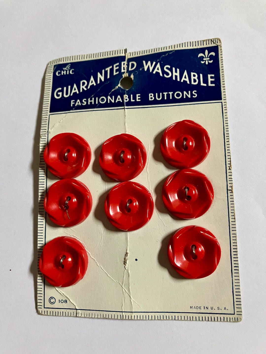 Vintage Red Buttons Vibrant Color - Etsy