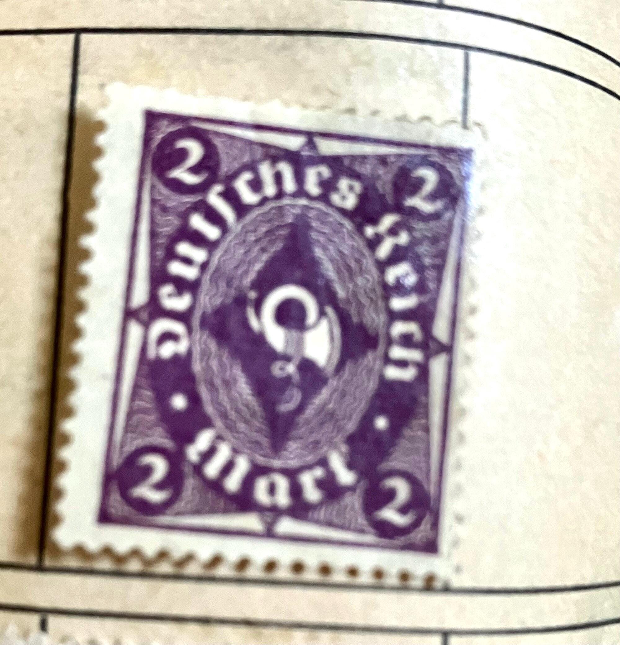 Antique German Reich 2 Mark Stamp - Etsy