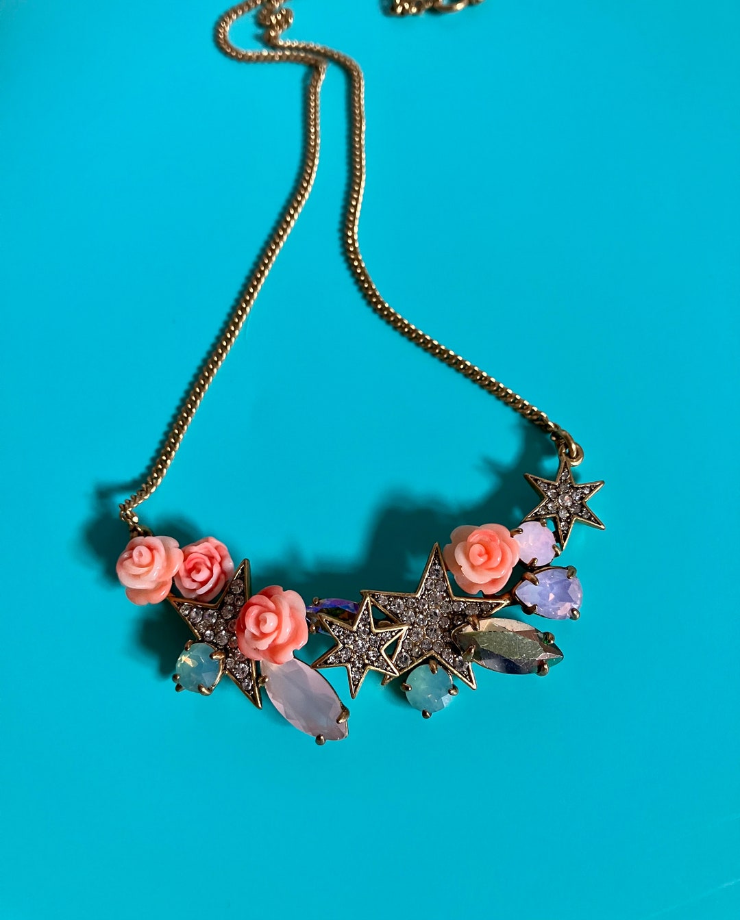 Vintage J Crew Necklace With Roses - Etsy