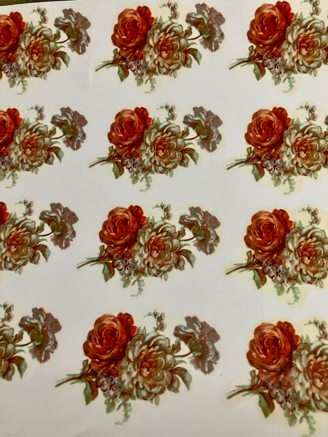 Vintage Waterslide Decals With Flowers - Etsy