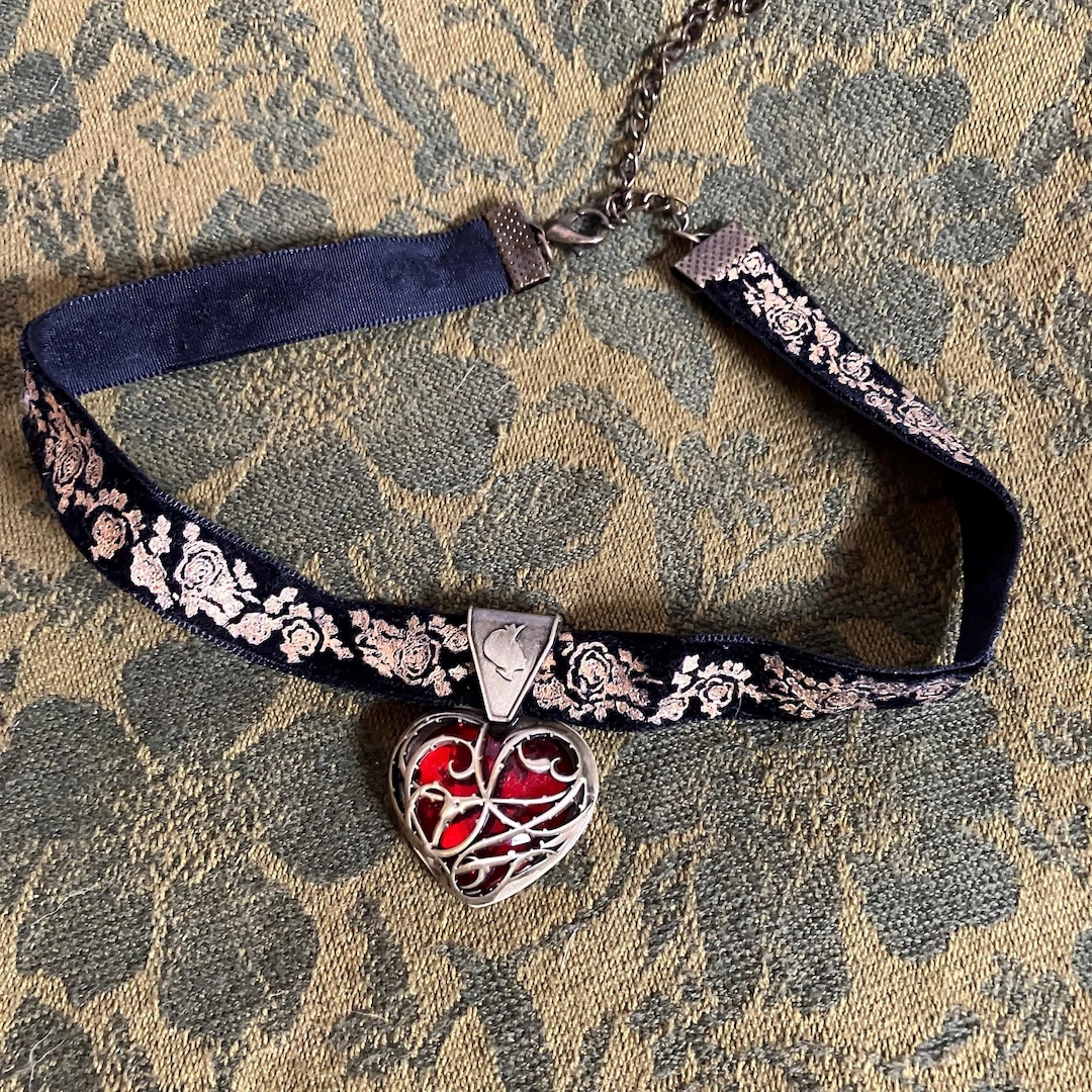 Walt Disney Princess Heart Necklace With Ribbon - Etsy