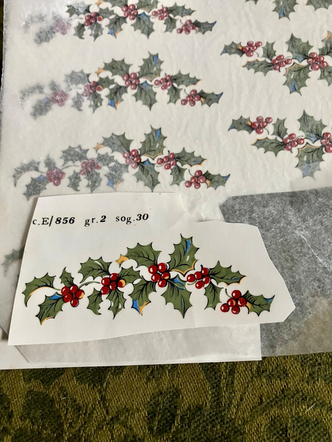 Vintage Holly Berry Waterslide Decals - Etsy