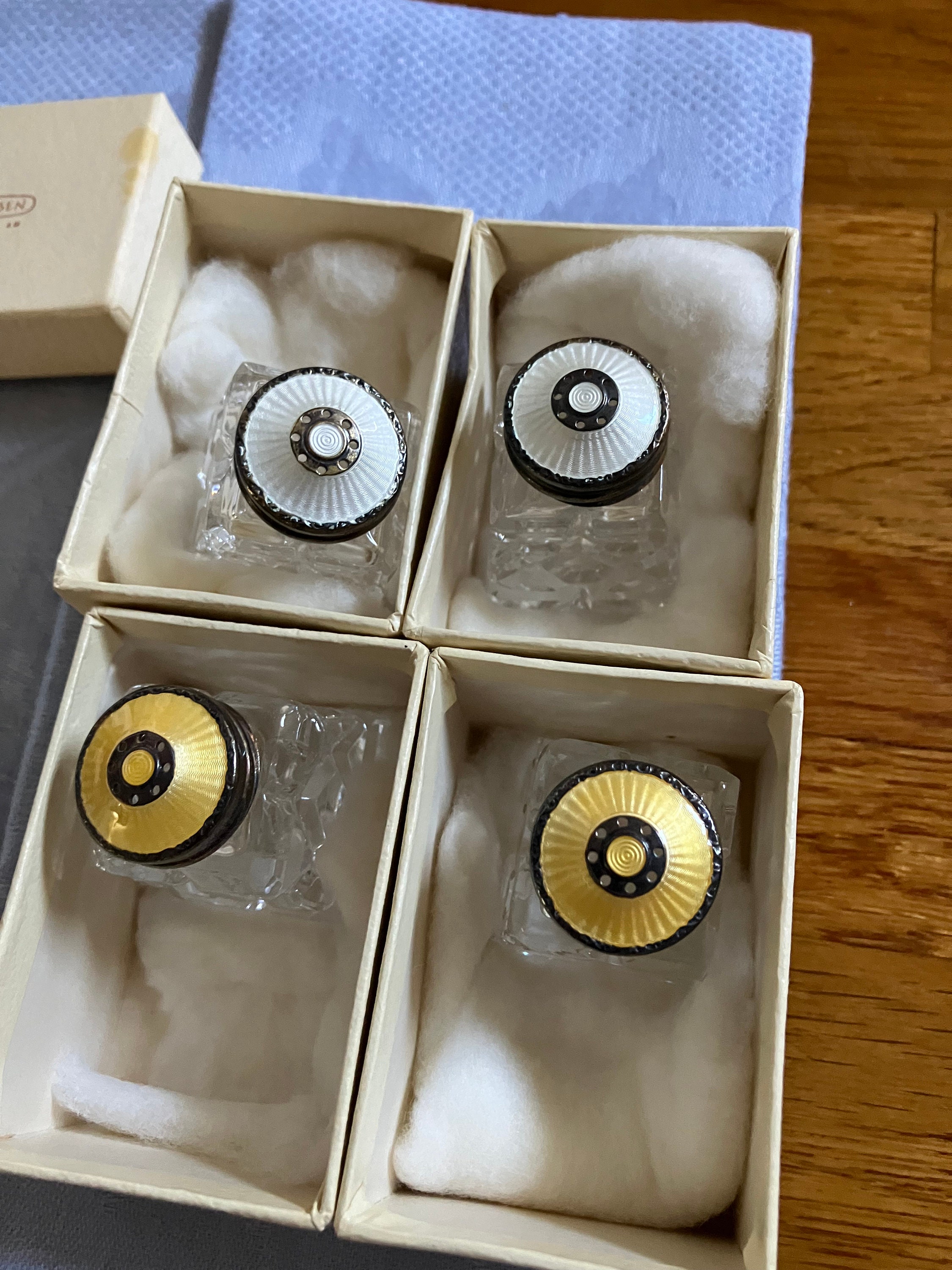 David Andersen Norway Sterling Silver Enamel Salt and Pepper Sets With ...