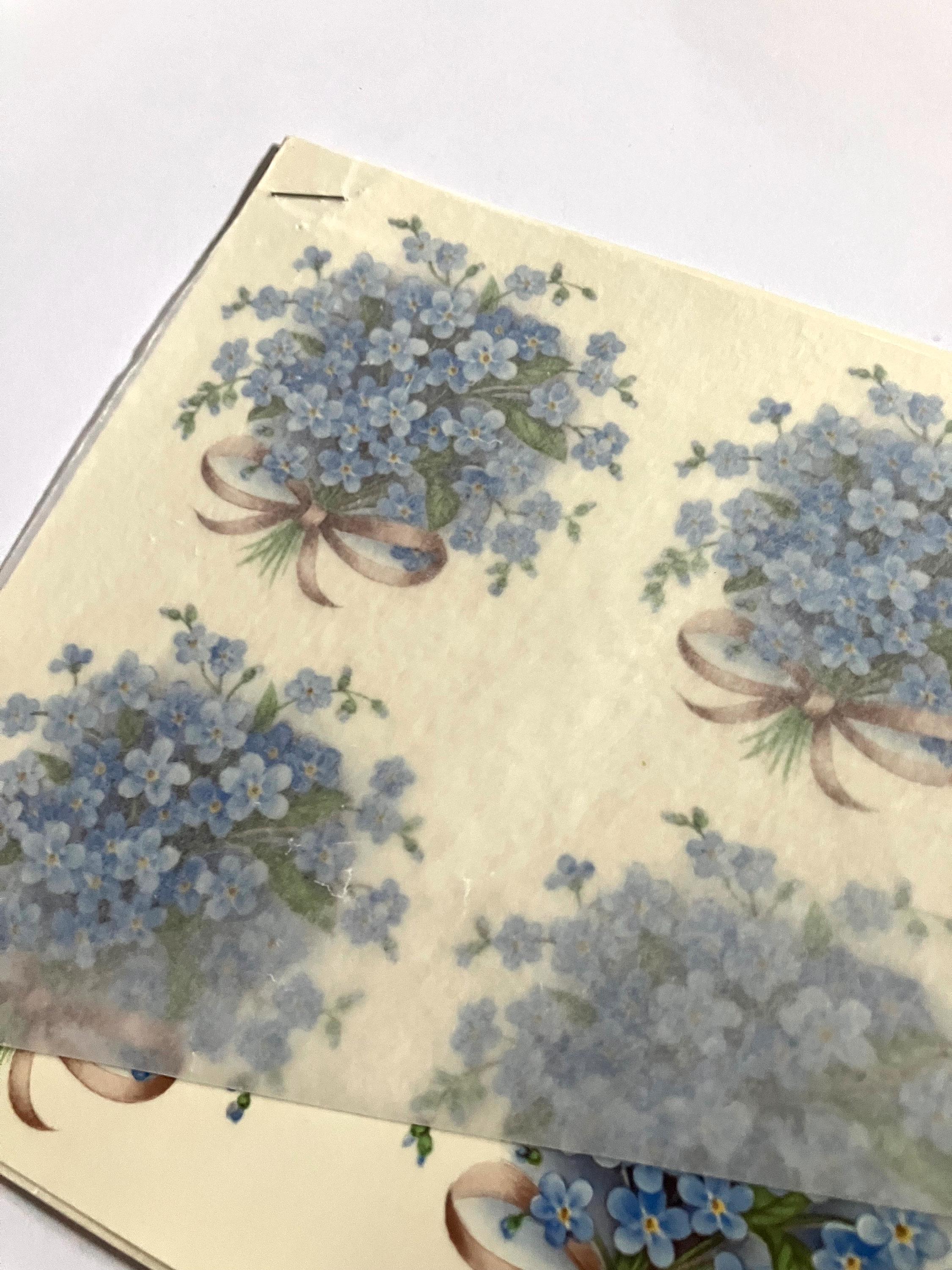Vintage Blue Flower Decals With Bows - Etsy