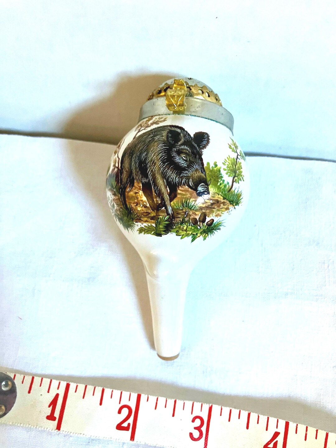 Antique Porcelain Tobacco Pipe With Wild Boar Painted Scene Very Unique ...