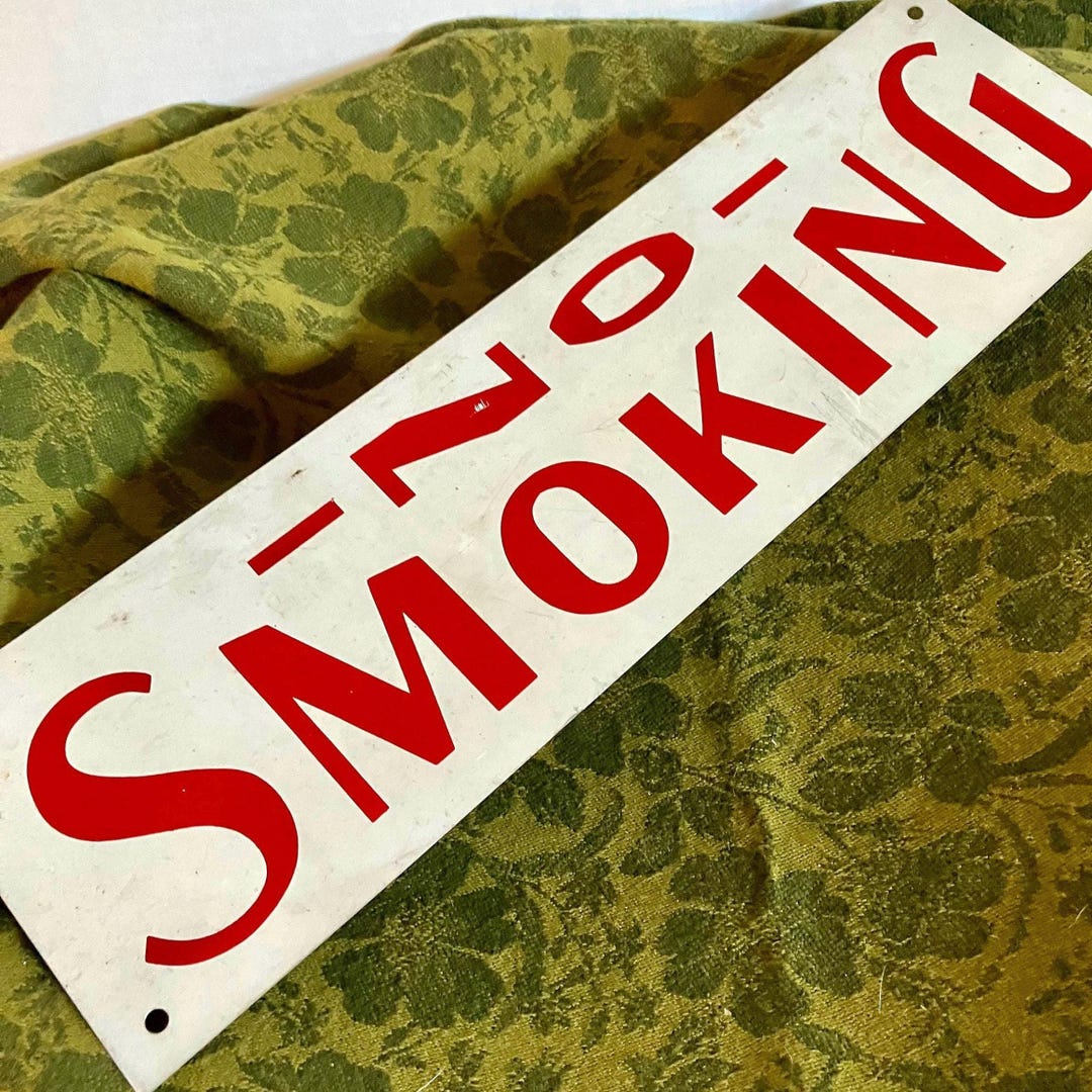 Vintage NO Smoking Metal Sign Hand Painted Early Piece - Etsy