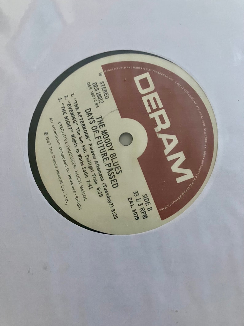 The Moody Blues Album Vinyl LP Record Days of Future Passed Record 1967 ...