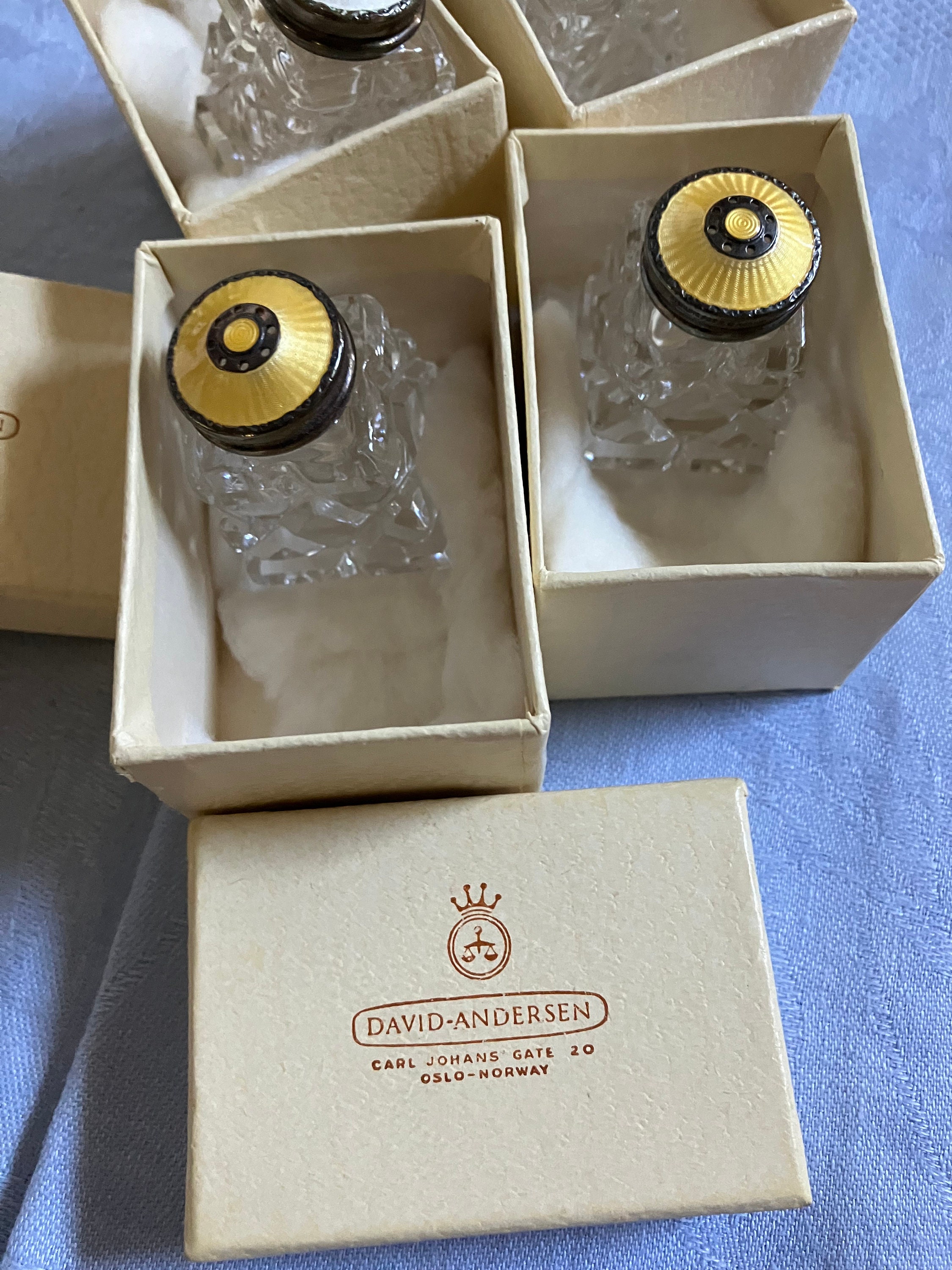 David Andersen Norway Sterling Silver Enamel Salt and Pepper Sets With ...