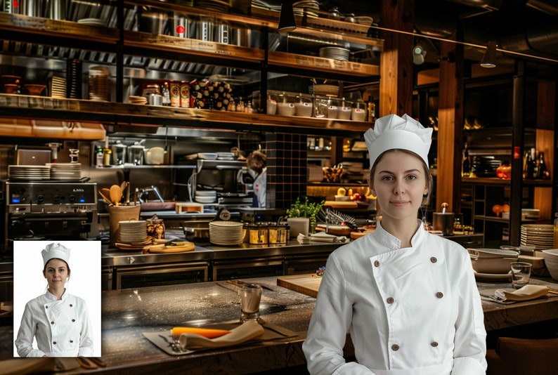 Modern Kitchen Digital Backdrops, Restaurant Kitchen Digital Background ...