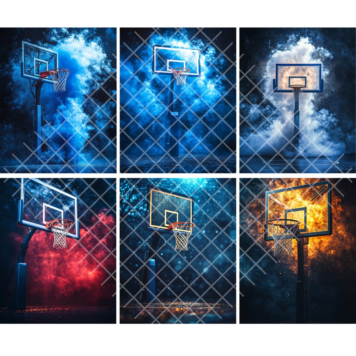 Street Basketball Digital Backdrop, Dramatic Night Photography ...