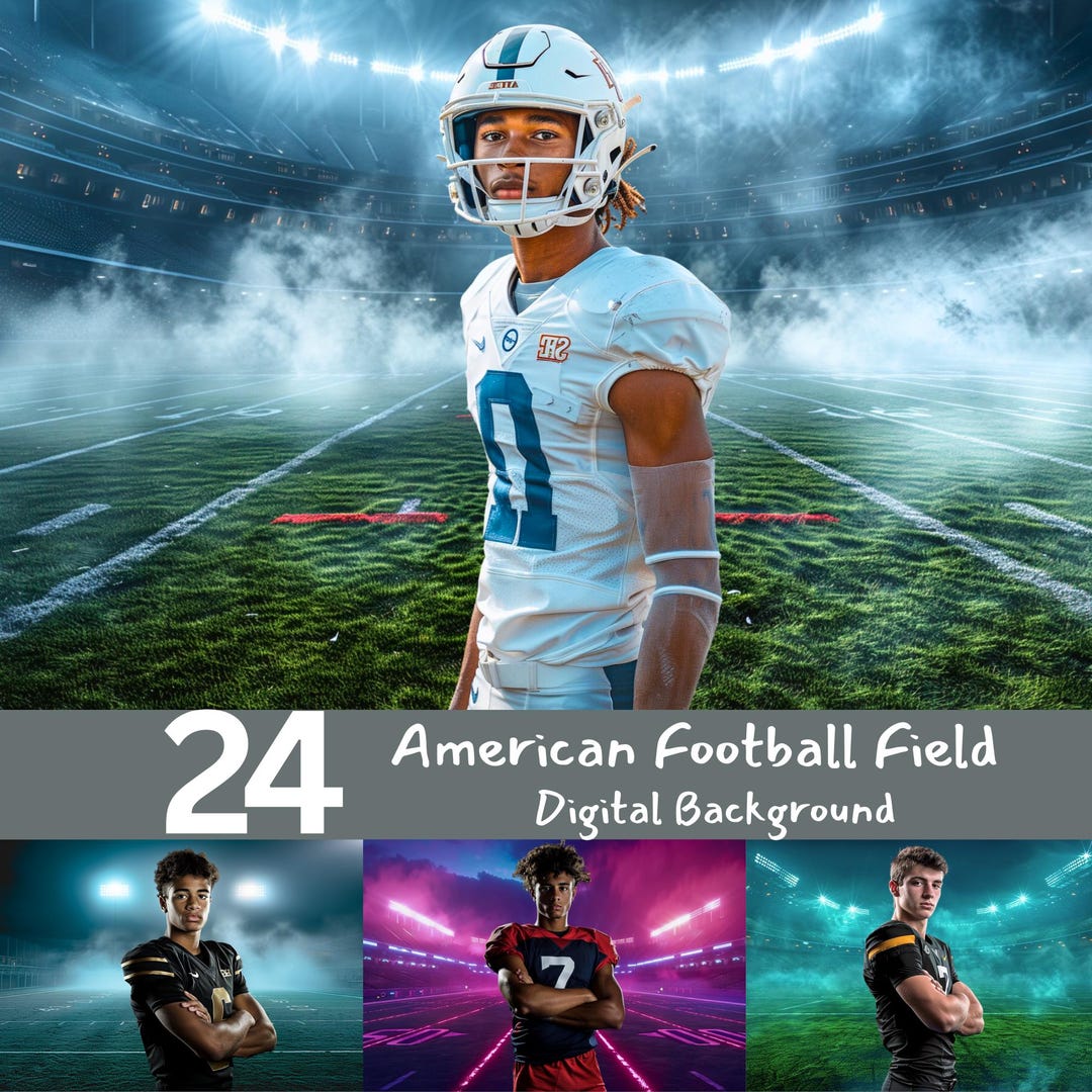 American Football Field Digital Backdrop | Sports-themed Photo ...