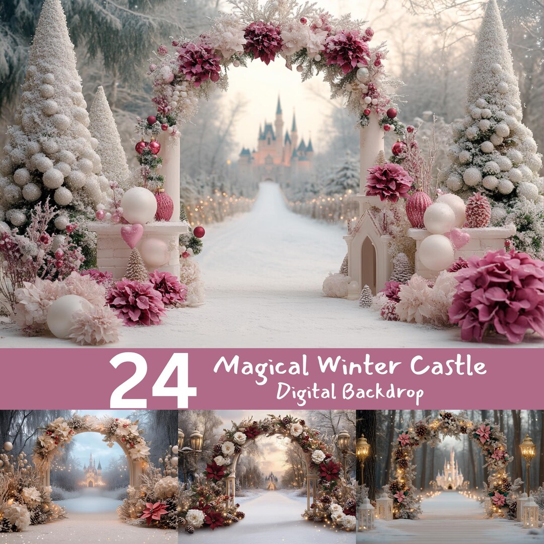 Christmas Winter Wonderland Digital Backdrop for Kids Photography ...