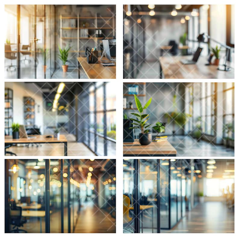 Blurred Modern Office Digital Backdrops for Professional Photography ...