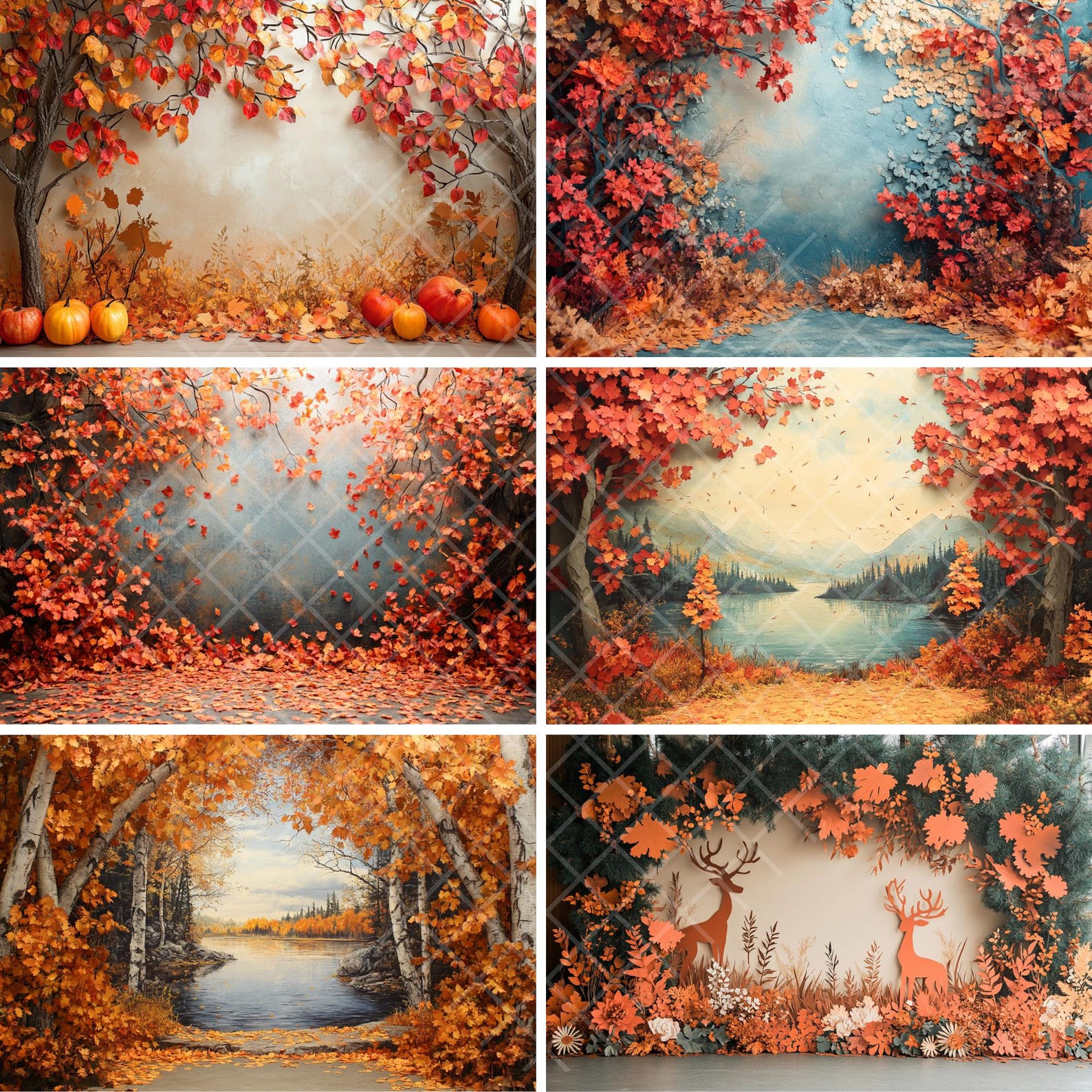 Autumn Wonderland Digital Backdrop Fall Kids Photography Background ...