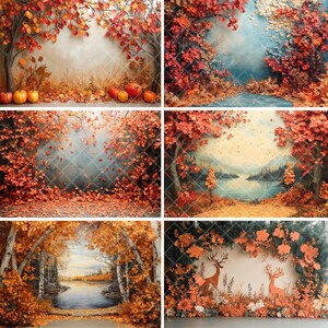 Autumn Wonderland Digital Backdrop | Fall Kids Photography Background ...