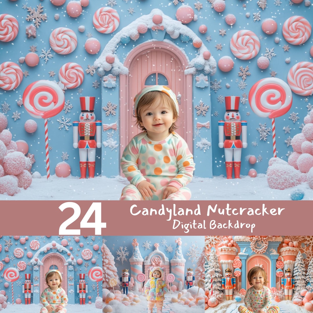Candyland Nutcracker Digital Backdrop: Winter Wonderland Cake Smash ...