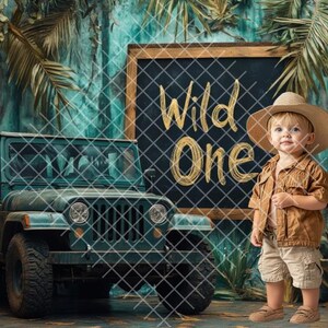 Jungle Safari Wild One Digital Backdrops | Tropical Theme Baby Birthday ...
