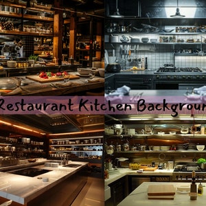 Modern Kitchen Digital Backdrops, Restaurant Kitchen Digital Background ...