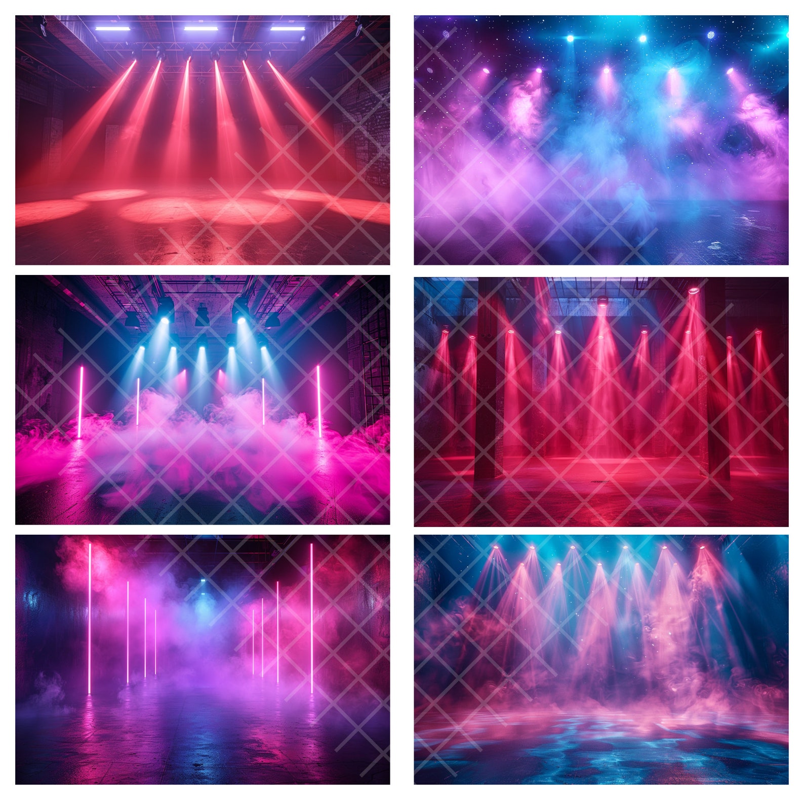 Vibrant Neon Dance Stage Digital Backdrop (JPEG) - Etsy