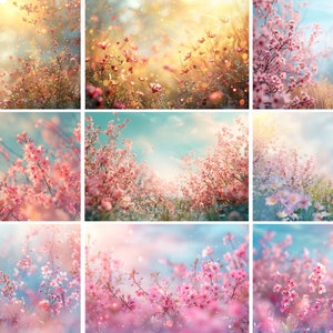 Blurred Spring Digital Backdrops, Spring's Flower Soft Focus Background ...