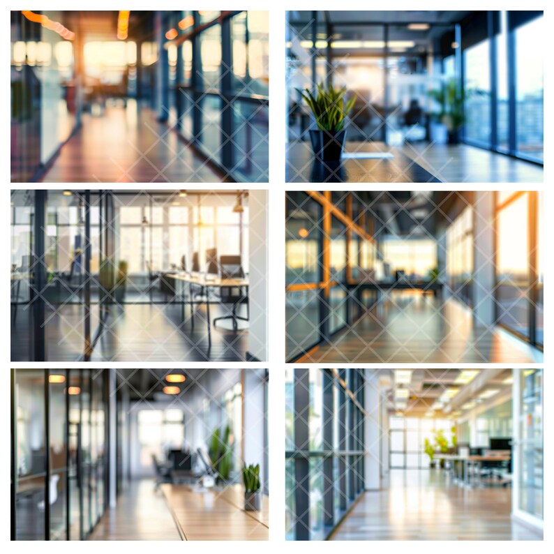 Blurred Modern Office Digital Backdrops for Professional Photography ...