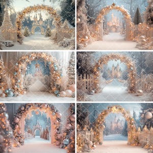Winter Wonderland Castle Digital Backdrop for Kids Photography, Magical ...