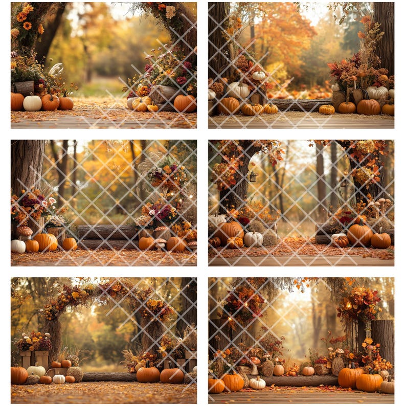 Rustic Fall Digital Backdrop for Kids Photography, Pumpkin Patch ...