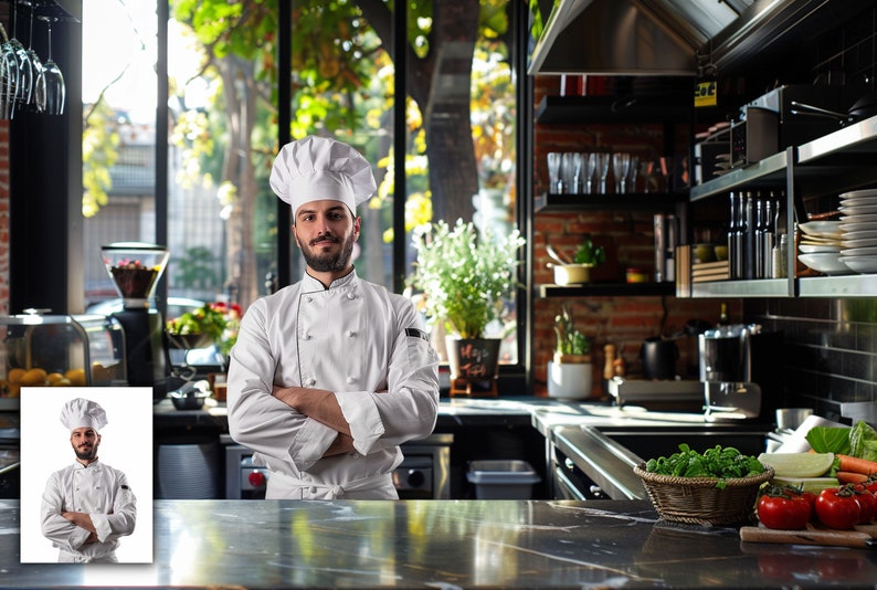 Modern Kitchen Digital Backdrops, Restaurant Kitchen Digital Background ...